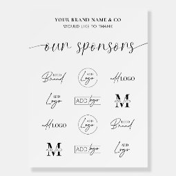 Company Sponsor Logos Elegant Event Backdrop Sign | Zazzle