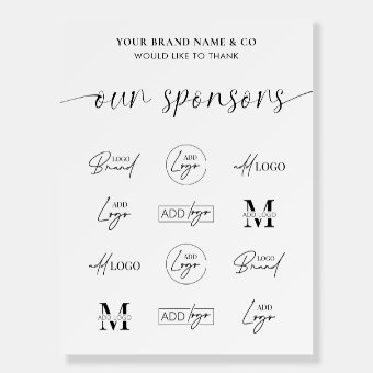 Company Sponsor Logos Elegant Event Backdrop Sign | Zazzle
