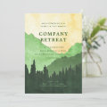 Company Team Retreat with Mountains (Green) Invitation | Zazzle