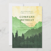 Company Team Retreat with Mountains (Green) Invitation | Zazzle
