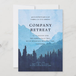 Company Team Retreat with Mountains Invitation | Zazzle