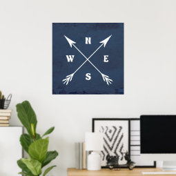 Compass arrows poster | Zazzle