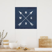 Compass arrows poster | Zazzle