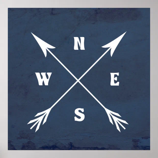 Compass arrows poster | Zazzle