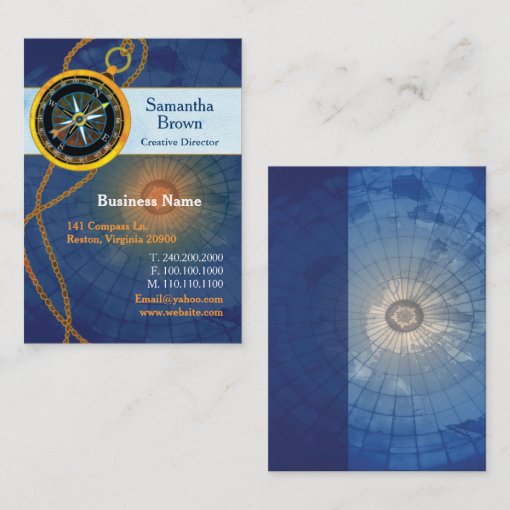 Compass Blue Professional Business Card | Zazzle