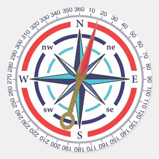 compass classic round sticker | Zazzle