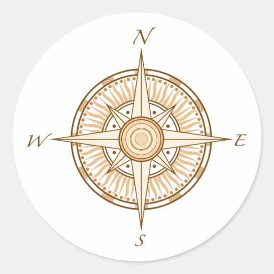 Compass Classic Round Sticker | Zazzle.com