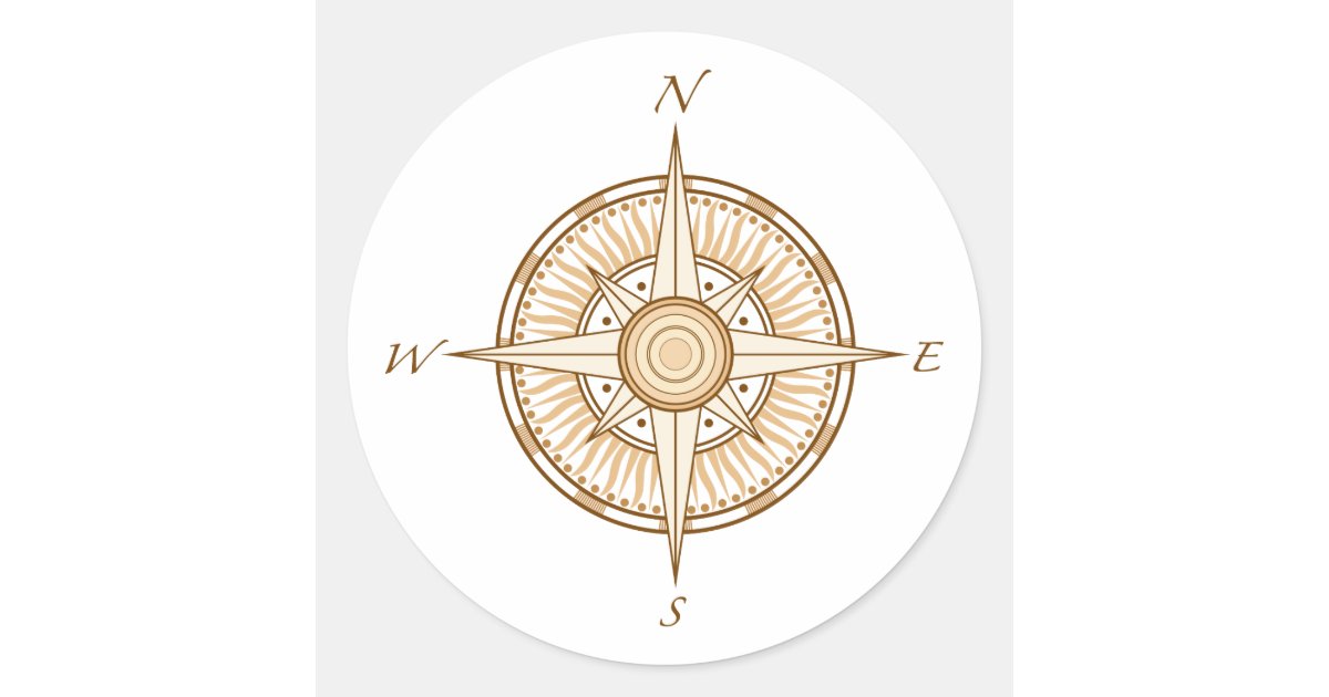 Compass Classic Round Sticker | Zazzle
