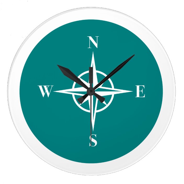 Compass design large clock | Zazzle.com
