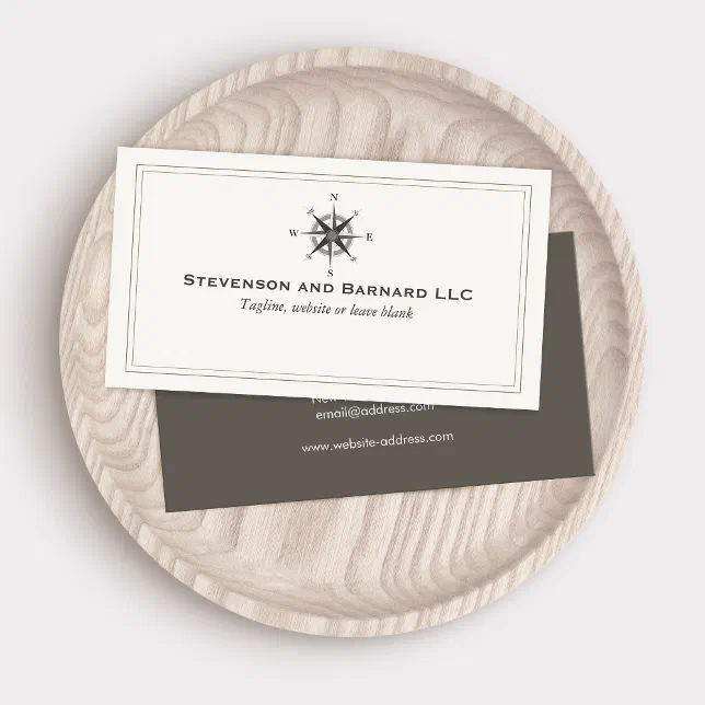 Compass Logo Traditional Nautical Business Card | Zazzle