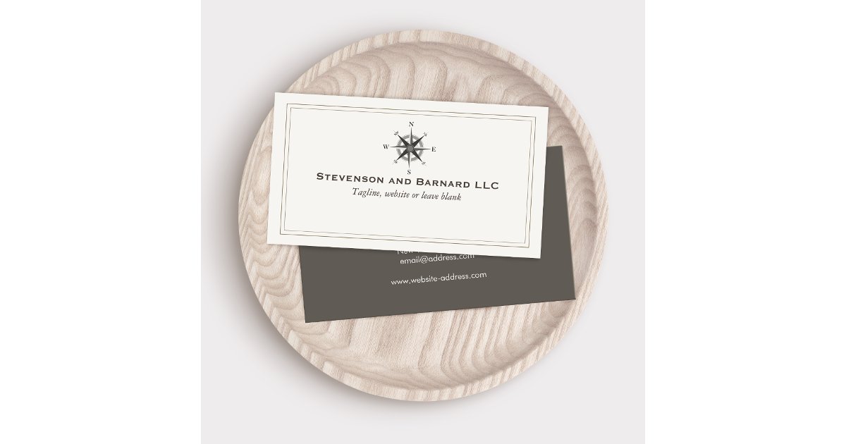 Compass Logo Traditional Nautical Business Card | Zazzle