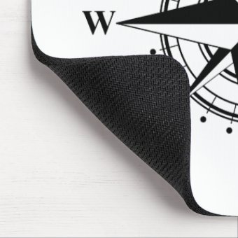 Compass Rose - Black & White Mouse Pad | Zazzle