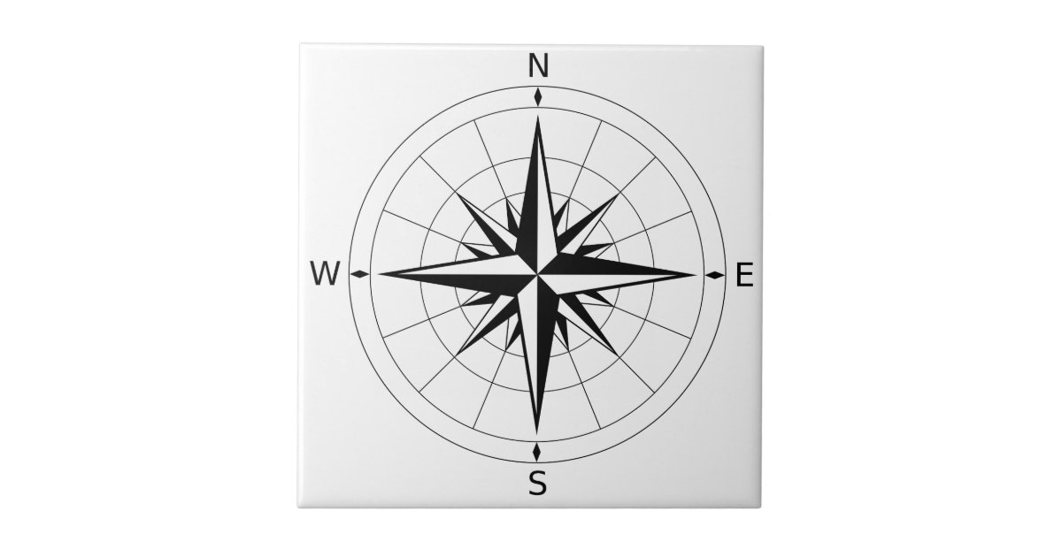 Compass Rose Ceramic Tile | Zazzle