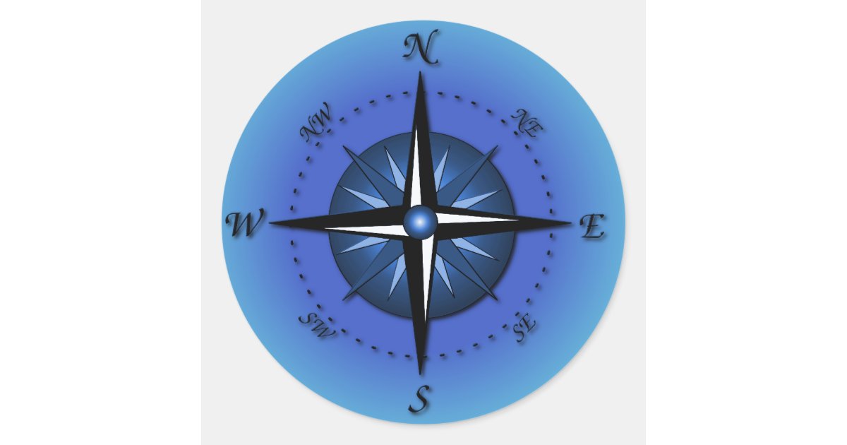 Compass Rose Classic Round Sticker | Zazzle