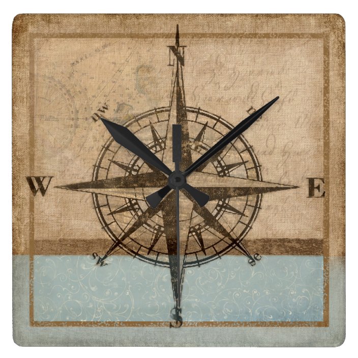 compass rose clock 1, Copyright Karen J Williams | Zazzle.com