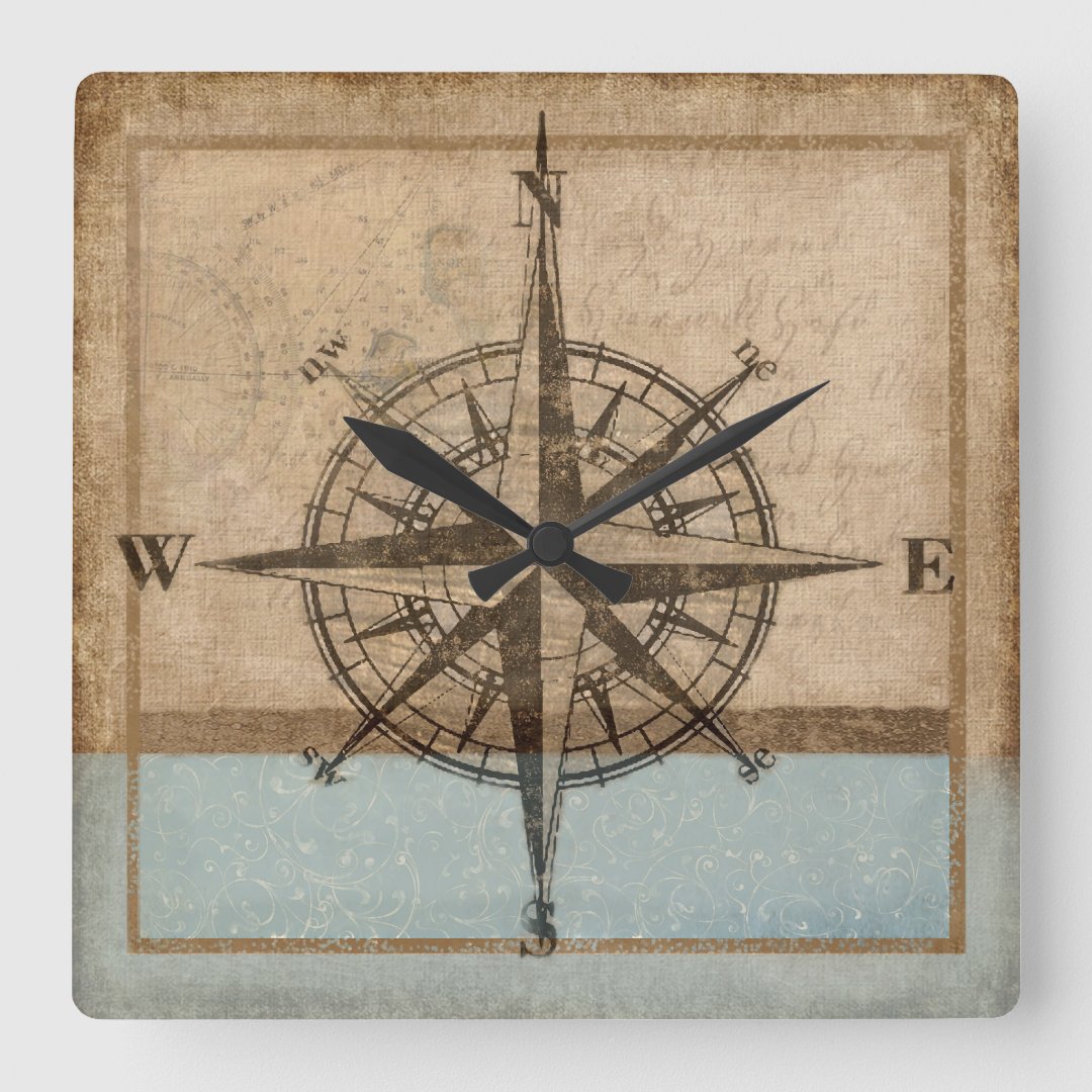 compass rose clock 1, Copyright Karen J Williams | Zazzle