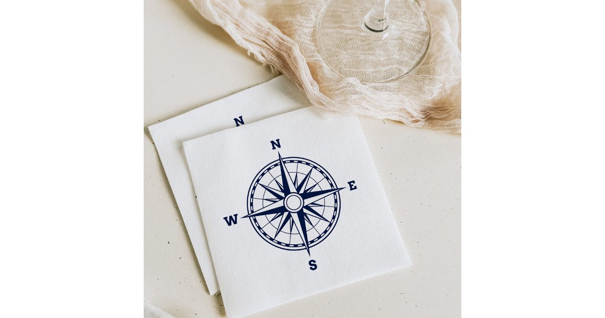 Compass Rose Nautical Style Napkins | Zazzle