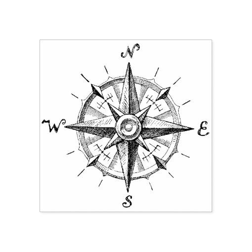 Compass Rose Rubber Stamp | Zazzle