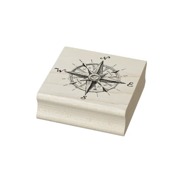 Compass Rose Rubber Stamp | Zazzle