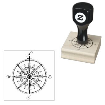 Compass Rubber Stamp | Zazzle