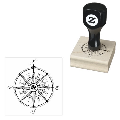 Compass Rubber Stamp | Zazzle