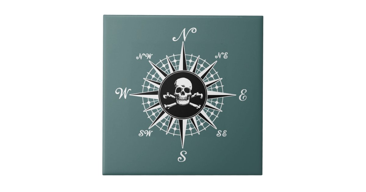Compass Skull Tile | Zazzle