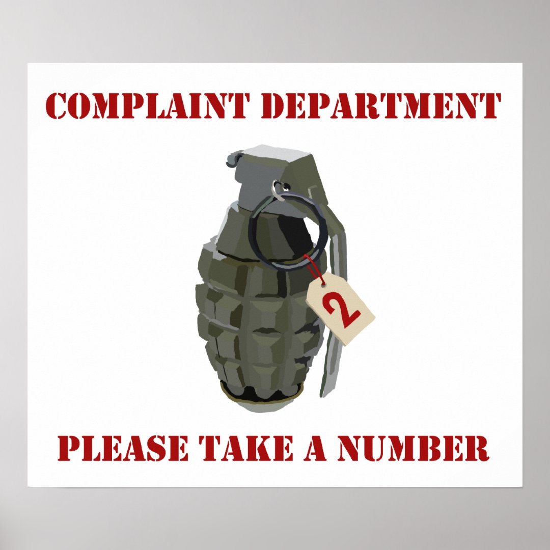 Complaint Department Poster | Zazzle