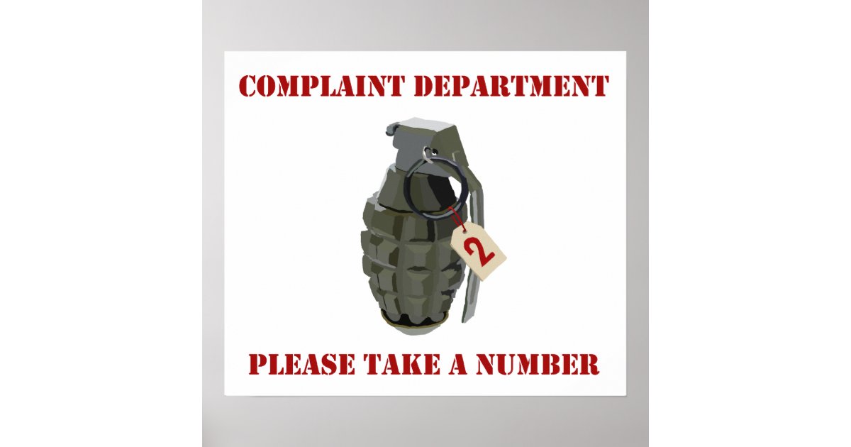 Complaint Department Poster | Zazzle