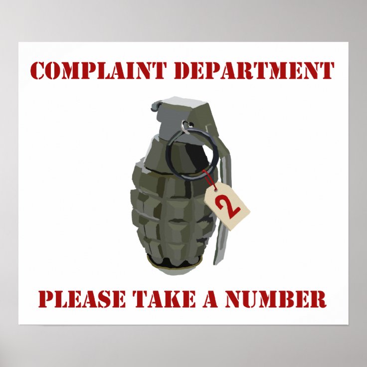 Complaint Department Poster | Zazzle