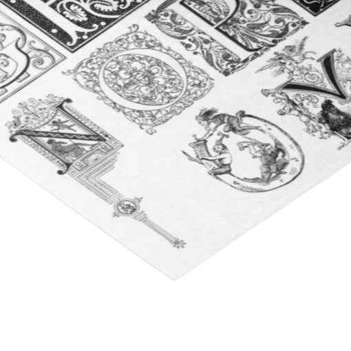 Complete Drop Cap Alphabet Typography Lettering Tissue Paper | Zazzle