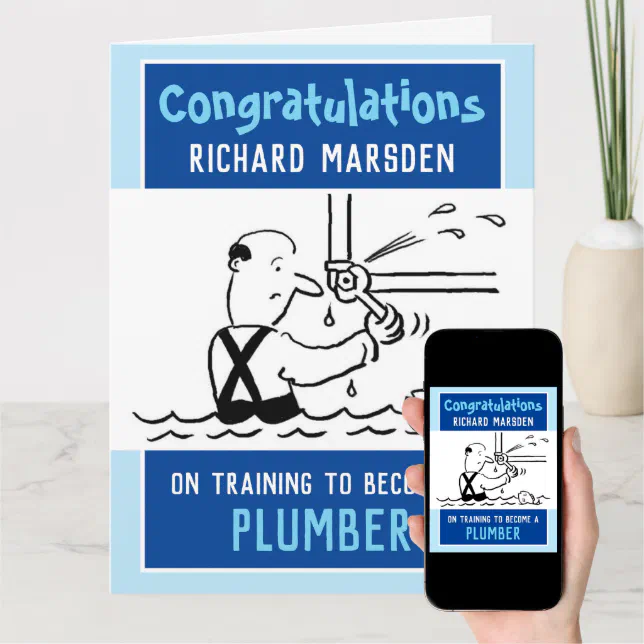 Completed Plumber & Plumbing Training Card | Zazzle