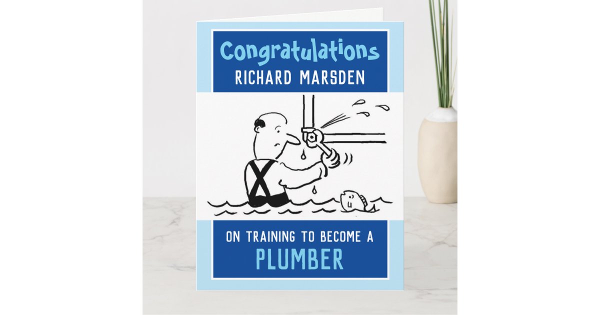 Completed Plumber & Plumbing Training Card | Zazzle