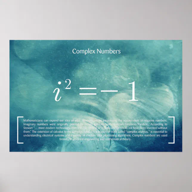 Complex Numbers - Math Poster | Zazzle