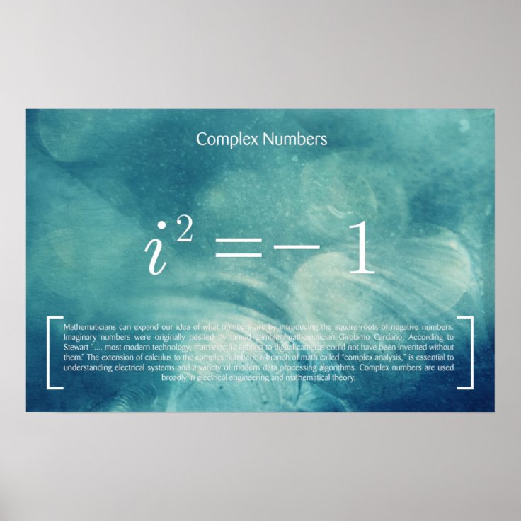 Complex Numbers - Math Poster | Zazzle