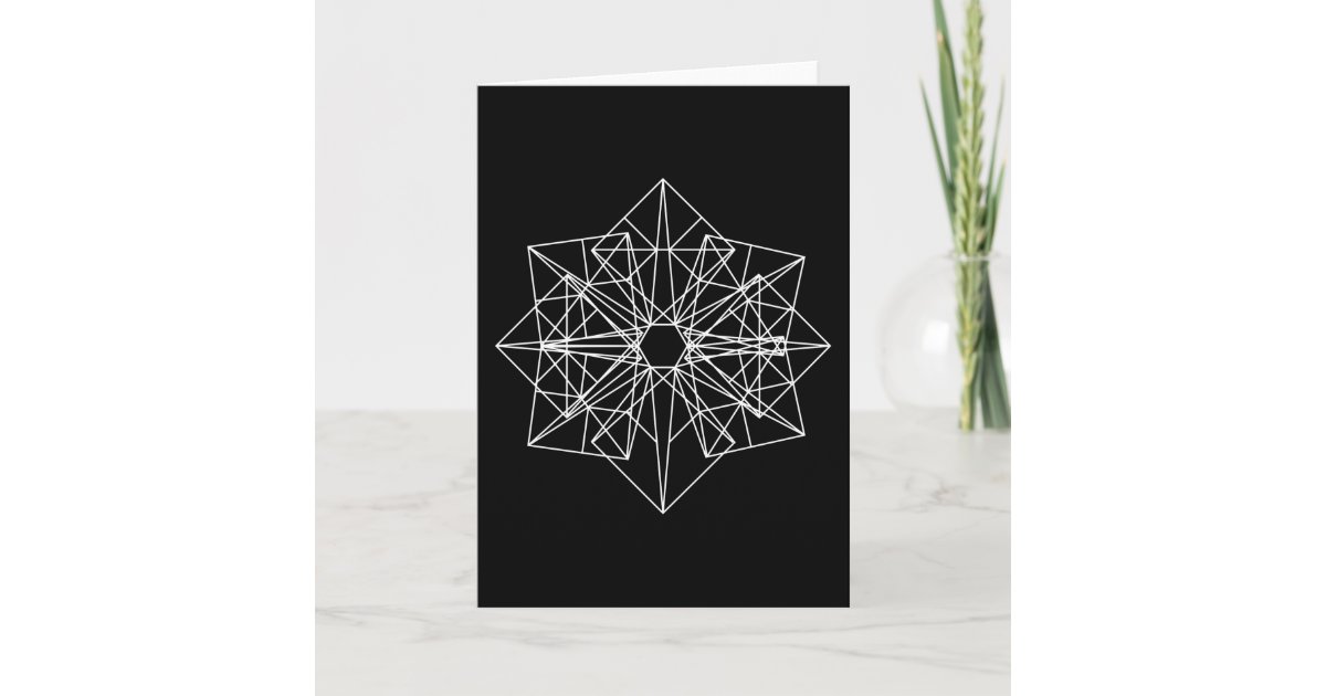 Complex square sacred geometry drawing card | Zazzle