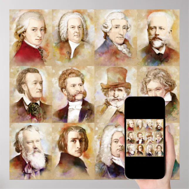 composers - Mozart, Bach, Beethoven and more! Poster | Zazzle