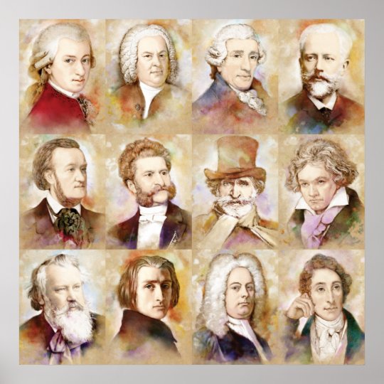 Composers - Mozart, Bach, Beethoven and more! Poster | Zazzle.com