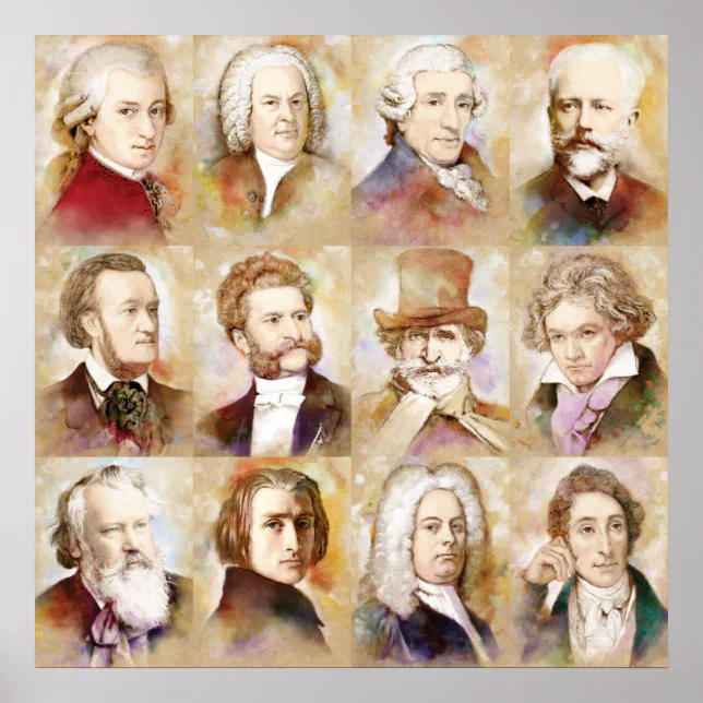 composers - Mozart, Bach, Beethoven and more! Poster | Zazzle