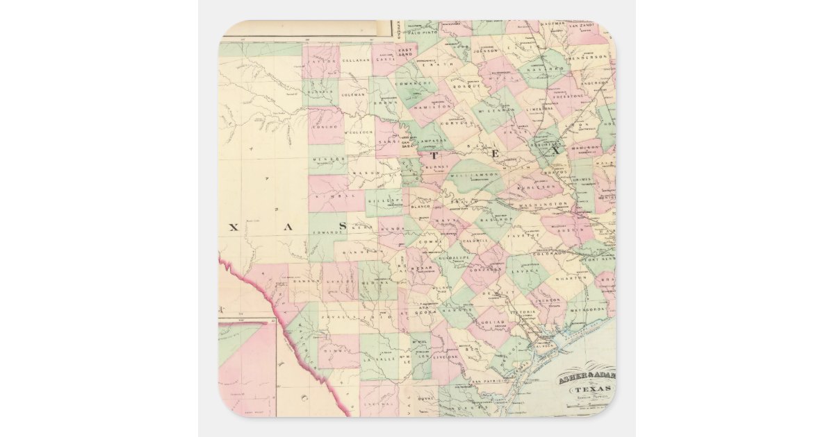 Composite Texas Square Sticker | Zazzle