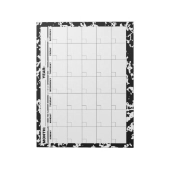 Composition Blank Calendar Notepad | Zazzle