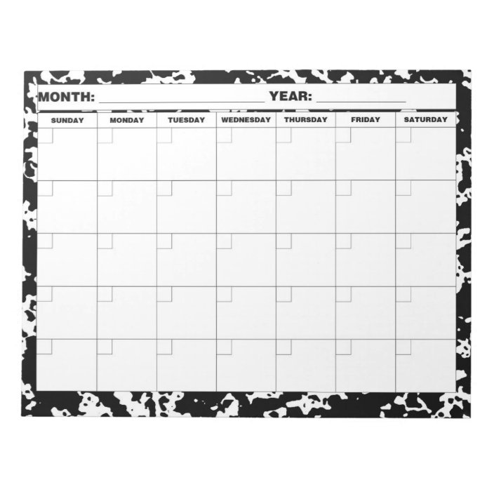 Composition Blank Calendar Notepad | Zazzle