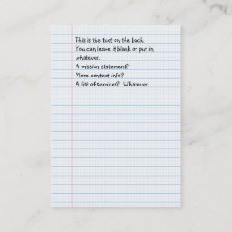composition book business card | Zazzle