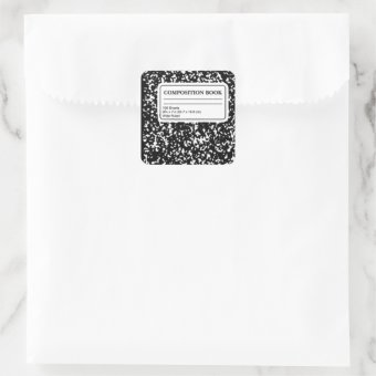 Composition Book Square Sticker | Zazzle