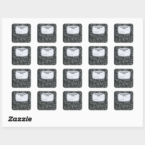 Composition Book Student Teacher Square Sticker | Zazzle