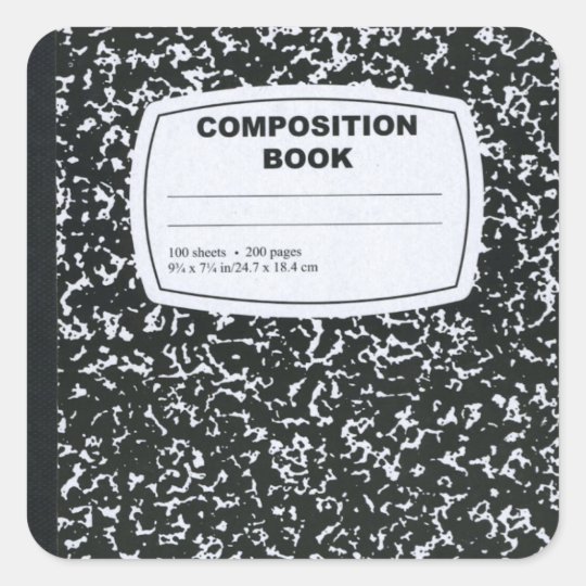 Composition Book Student Teacher Square Sticker | Zazzle.com