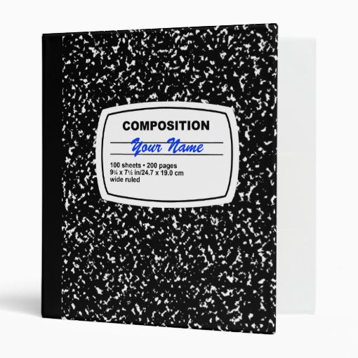 Composition Notebook Customizable 3 Ring Binder | Zazzle