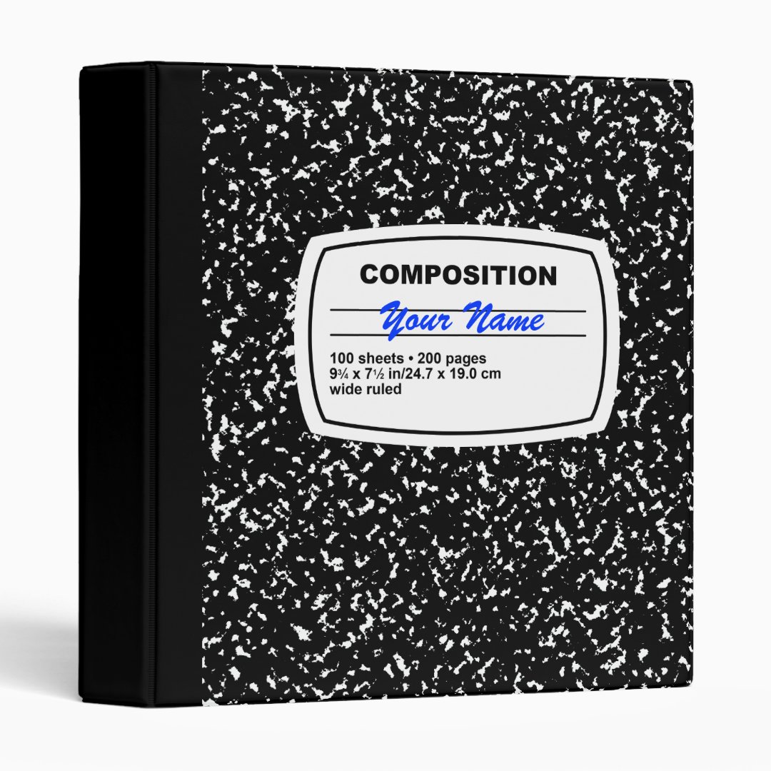 Composition Notebook Customizable 3 Ring Binder | Zazzle