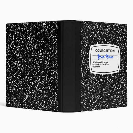 Composition Notebook Customizable 3 Ring Binder | Zazzle