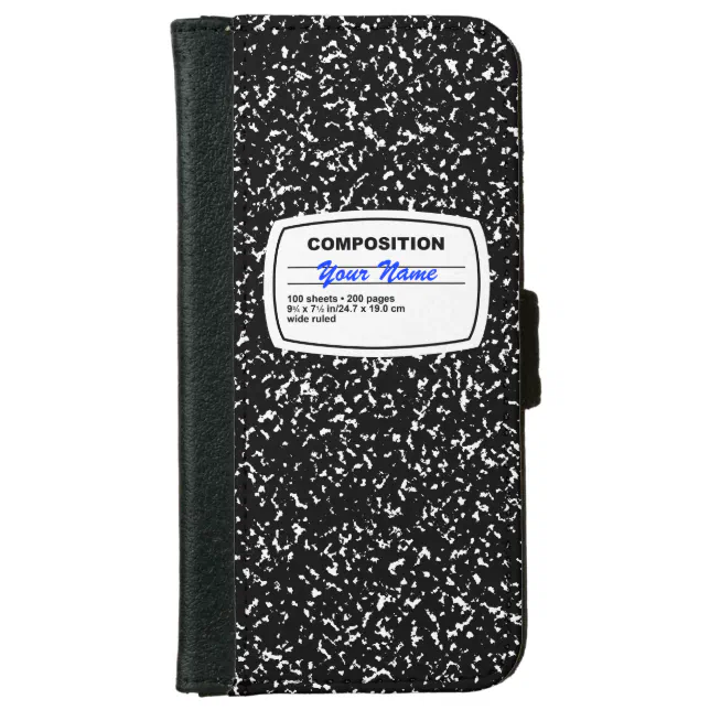 Composition Notebook Customizable iPhone Wallet Case | Zazzle
