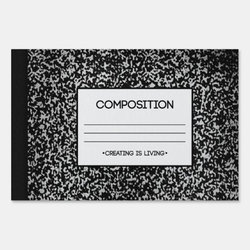 Composition Notebook Design Yard Signs | Zazzle